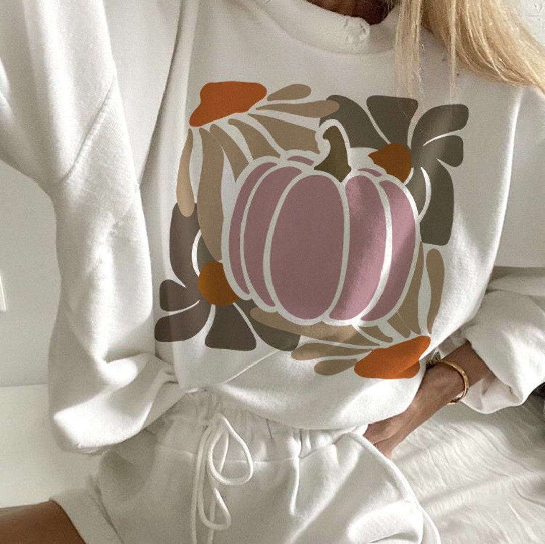 Pink Pumpkin Png, Boho Floral Fall Png, Retro Fall Png, Boho Autumn Png ...