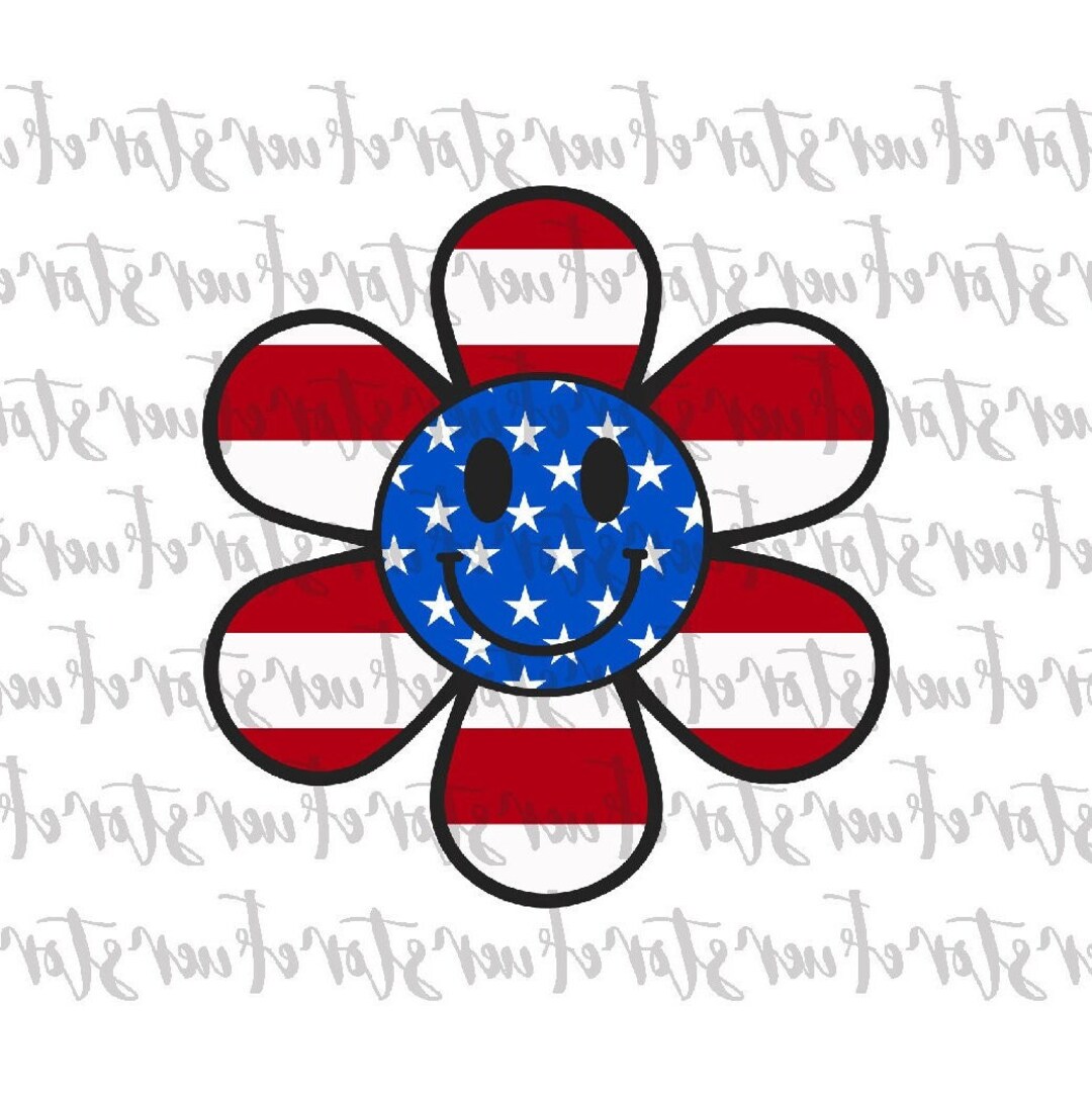 USA Smiley Face Png, Usa Smile Flower Png, Patriotic Flower Png ...