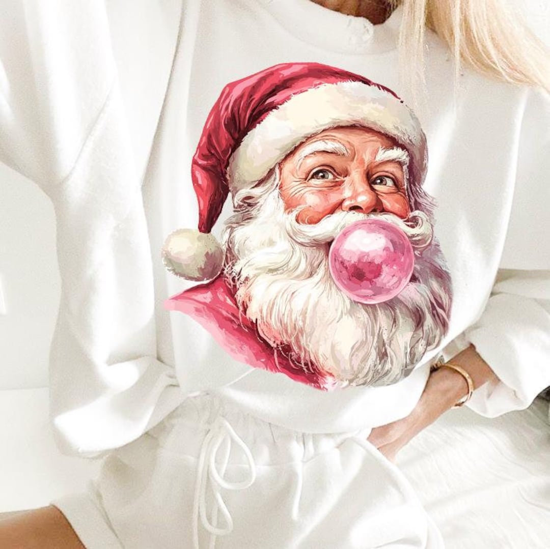Santa Bubble Gum PNG, Funny Santa Design, Santa is a Swiftie Png, Retro ...