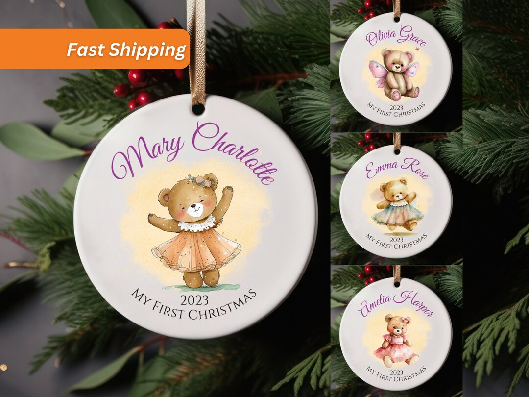 Personalized Baby's First Christmas Ornament 2024, New Baby Holiday ...