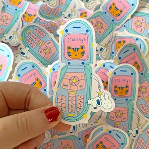 Y2K Flip Phone Die Cut Sticker - Cute 90s Sticker / Childhood Sticker ...
