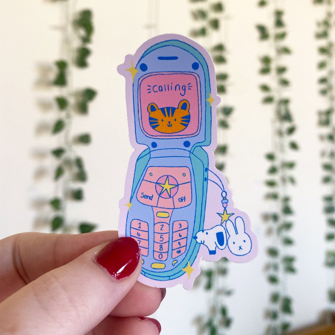 Y2K Flip Phone Die Cut Sticker - Cute 90s Sticker / Childhood Sticker ...