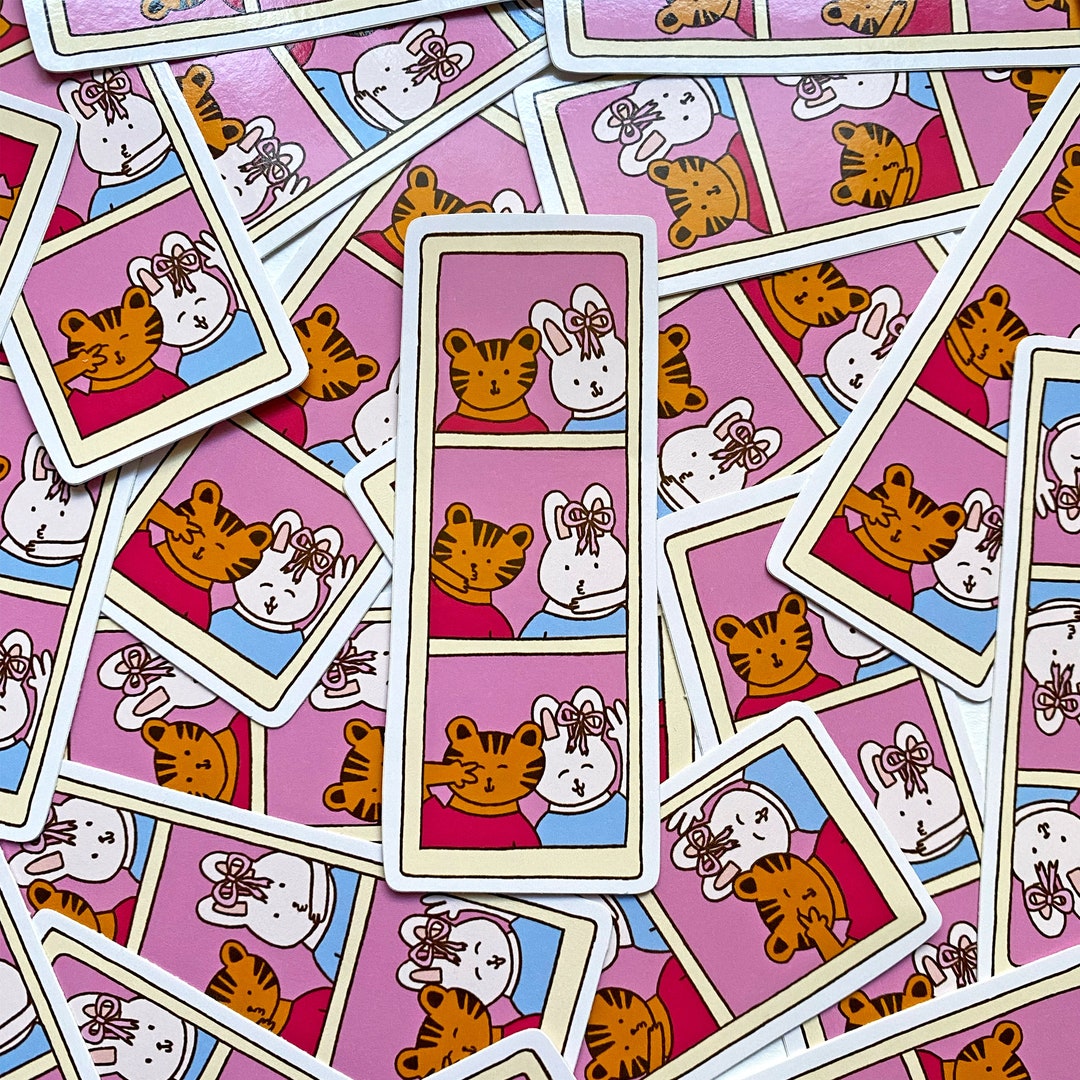 Kawaii Photostrip Die Cut Sticker Cute Animal Tiger and Bunny Photo ...