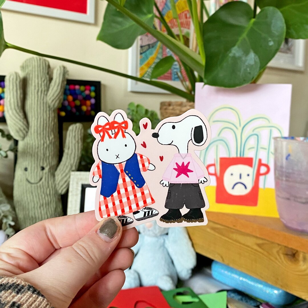 Stylised Snoopy and Miffy Friendship Sticker Die Cut Sticker/ Cute ...