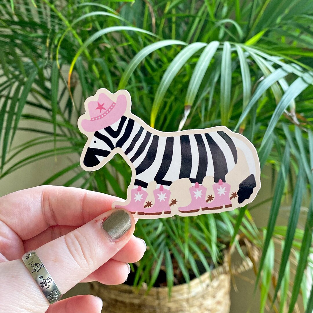 Cowboy Zebra Die Cut Sticker - Cute Sticker/ Zebra Sticker - Etsy