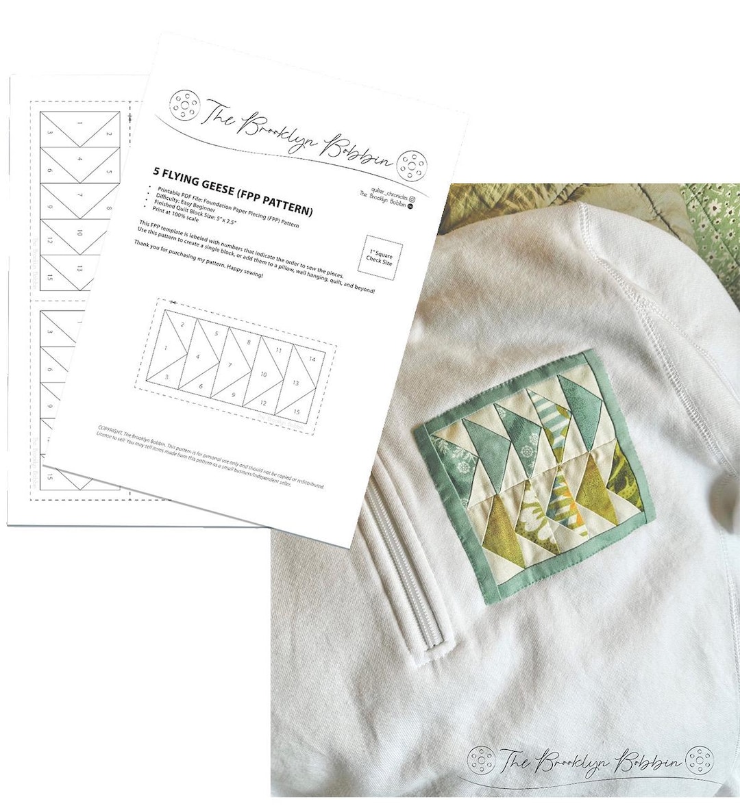 Beginner FPP 5 Flying Geese Pattern, 5” X 2.5” Finished Block ...