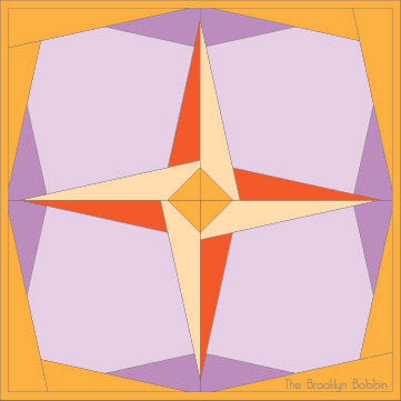 Beginner FPP Kaleidoscope North Star Pattern, 15.5 X 15.5 Finished ...