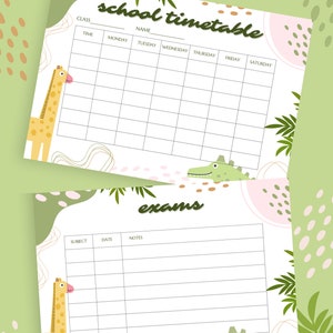 Printable School Timetable daily Schedule and Learning Planner for ...