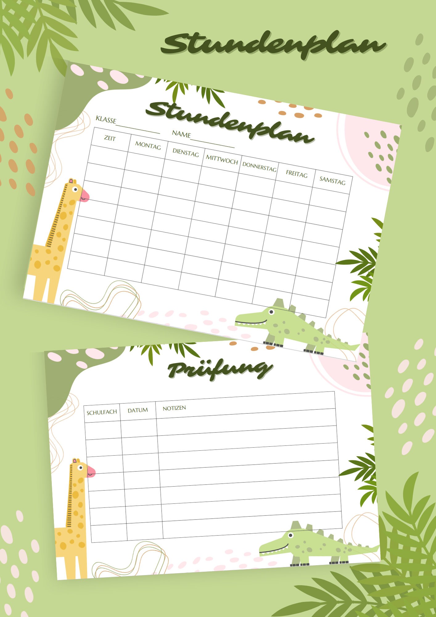 Stundenplan Und Lernplan Für Kinde German Language printable School ...