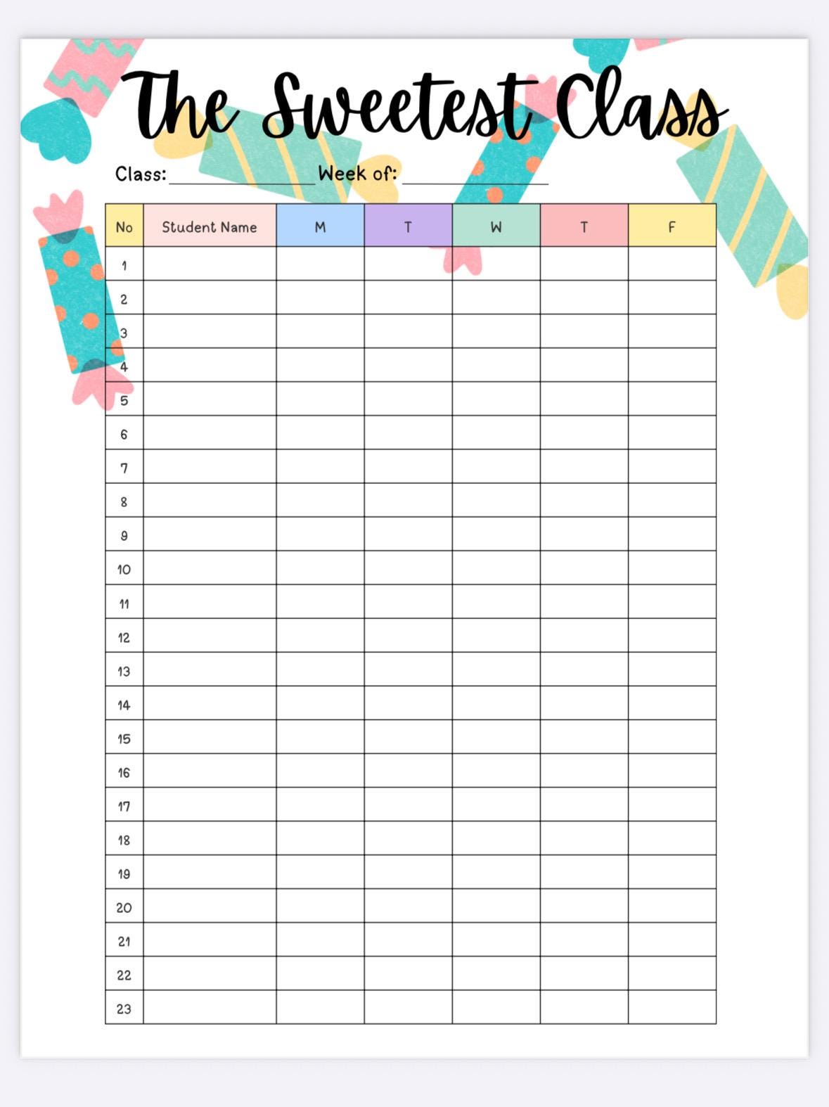 The Sweetest Day: Sign-in Sheet - Etsy