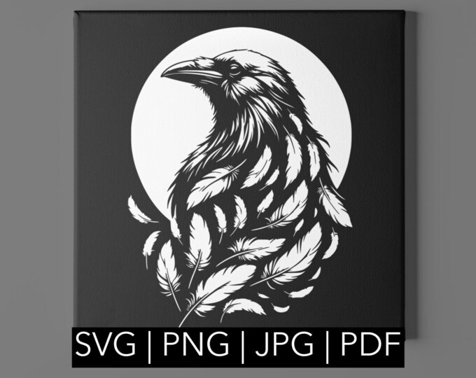 Raven | Svg, Png, Pdf, Jpeg | Cricut Template, Silhouette Template ...