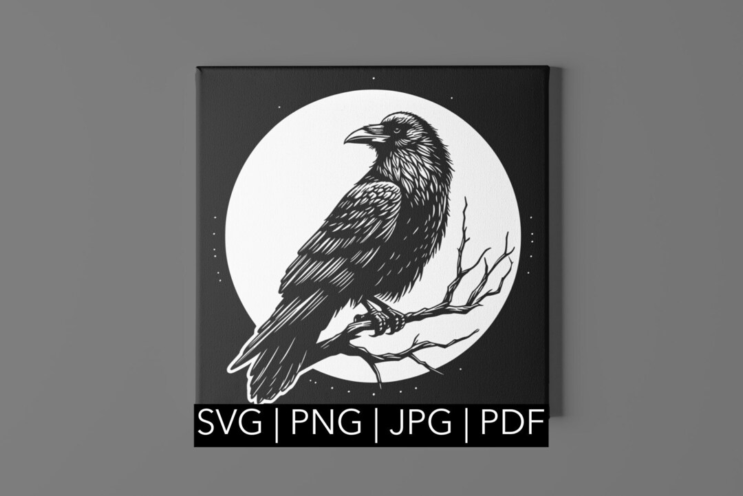 Raven | Svg, Png, Pdf, Jpeg | Cricut Template, Silhouette Template ...