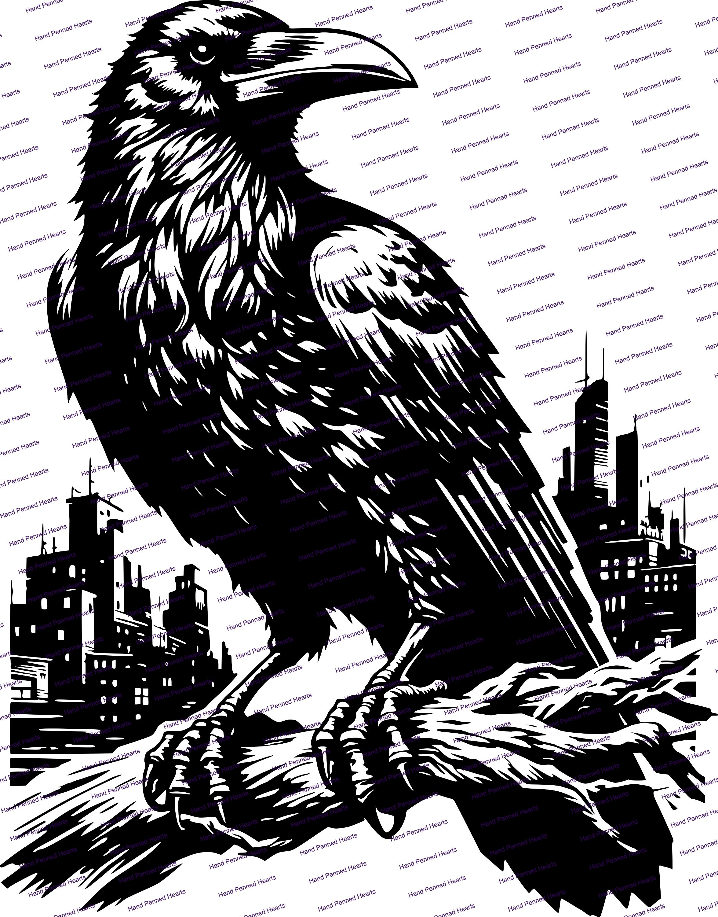 Raven | Svg, Png, Pdf, Jpeg | Cricut Template, Silhouette Template ...