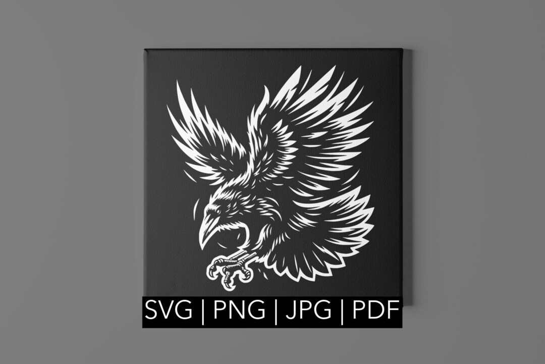 Raven Svg, Png, Pdf, Jpeg Cricut Template, Silhouette Template, Laser ...