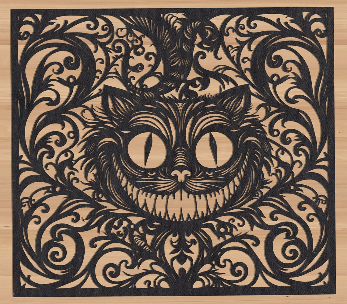 Cheshire Cat | Paper Cut | Clipart, Graphic, Illustration - Etsy