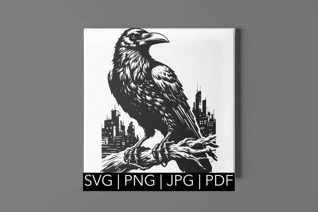 Raven | Svg, Png, Pdf, Jpeg | Cricut Template, Silhouette Template ...