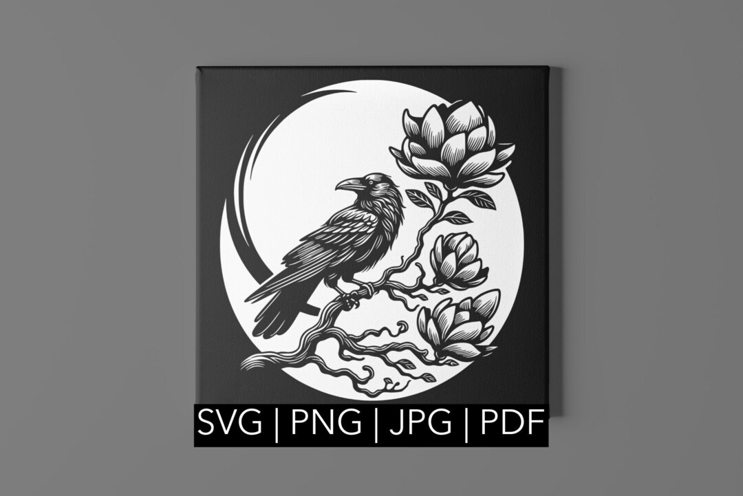 Raven | Svg, Png, Pdf, Jpeg | Cricut Template, Silhouette Template ...