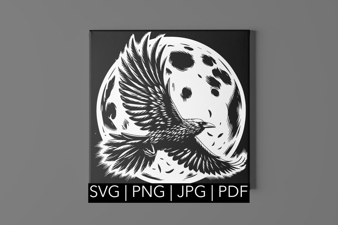 Raven Svg, Png, Pdf, Jpeg Cricut Template, Silhouette Template, Laser ...