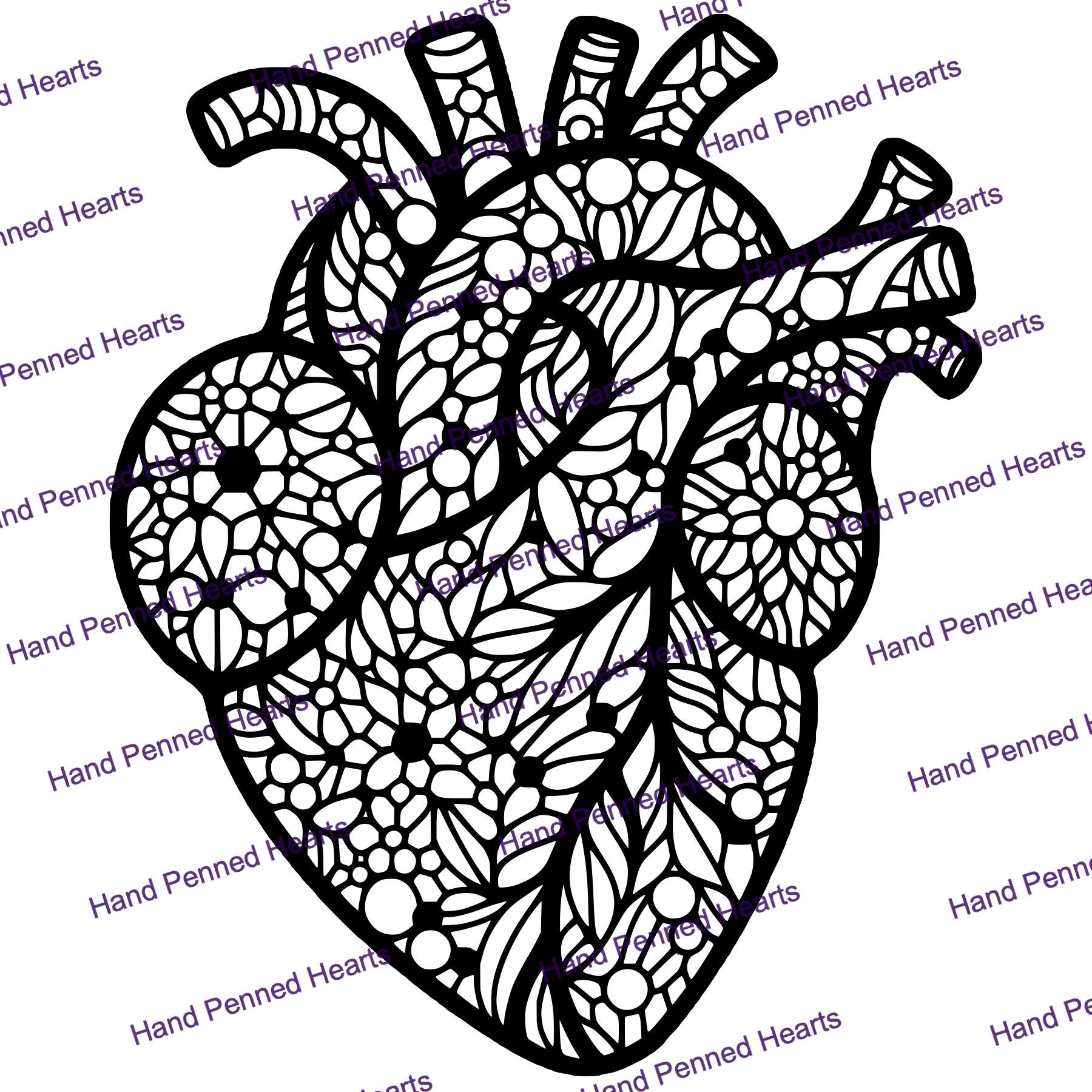 Human Heart | Svg, Png, Pdf, Jpeg | Cricut Template, Silhouette ...