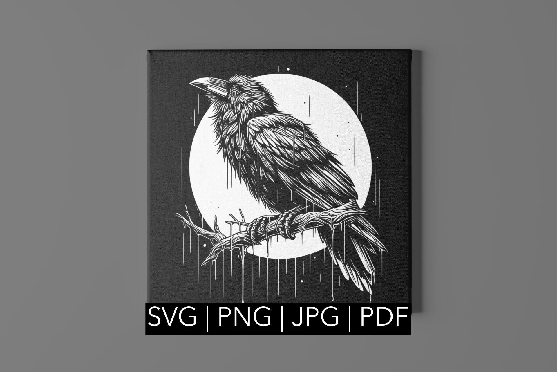 Weeping Raven Raven SVG, Raven Png, Raven Sublimation, Vinyl Template ...