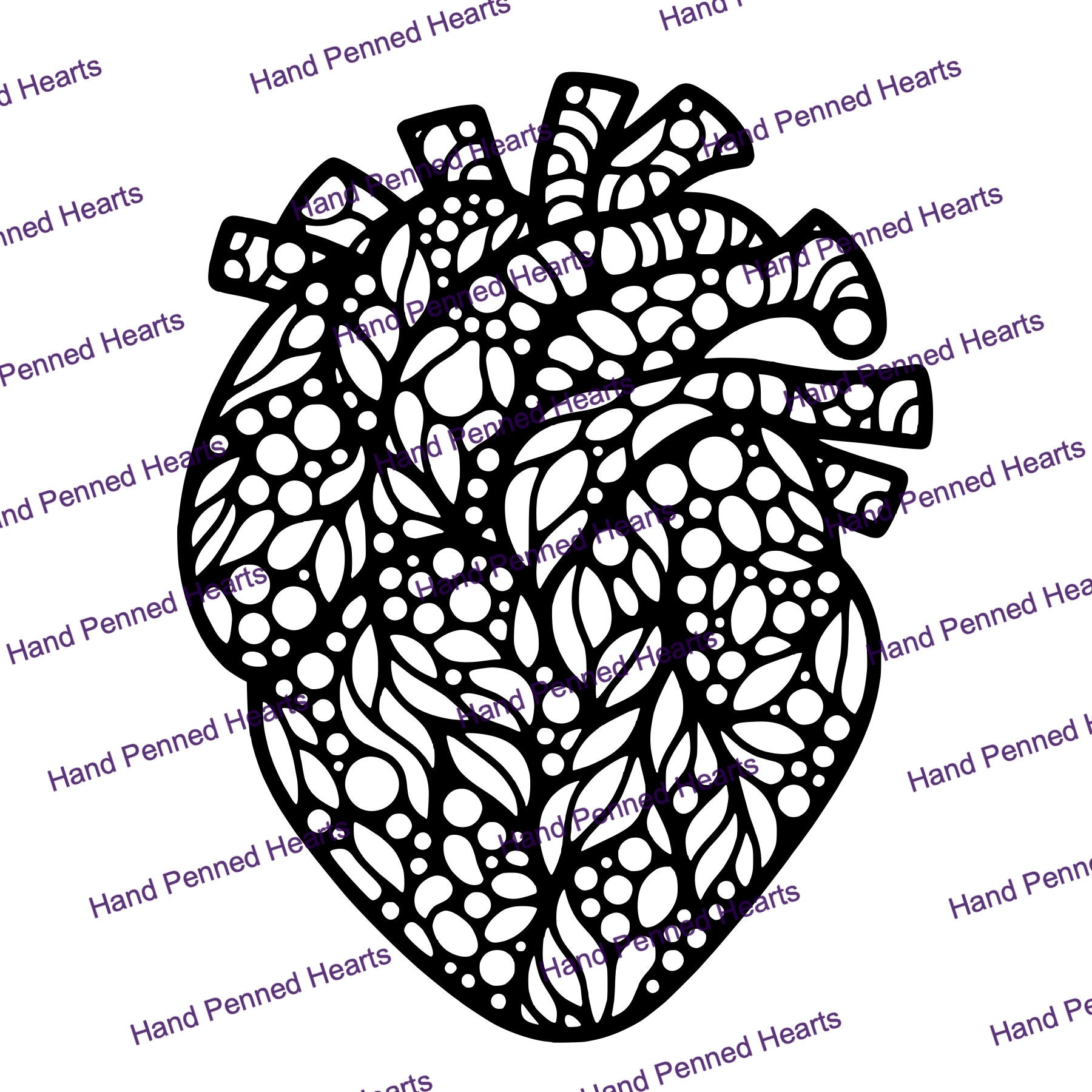 Human Heart Svg, Png, Pdf, Jpeg Cricut Template, Silhouette Template ...