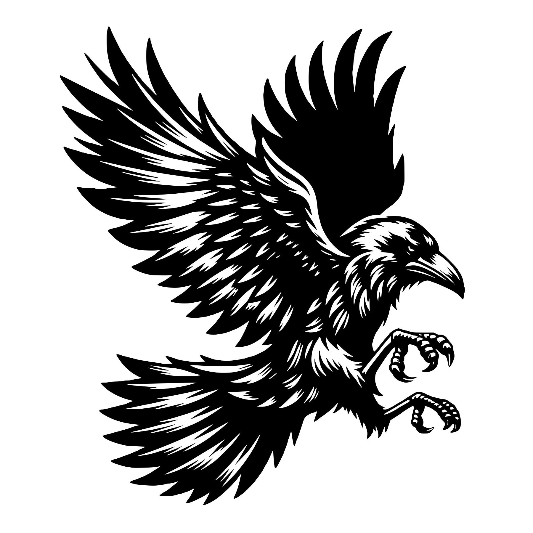 Raven Noir 2 Paper Cutting Template, Raven SVG, Raven Png, Raven ...