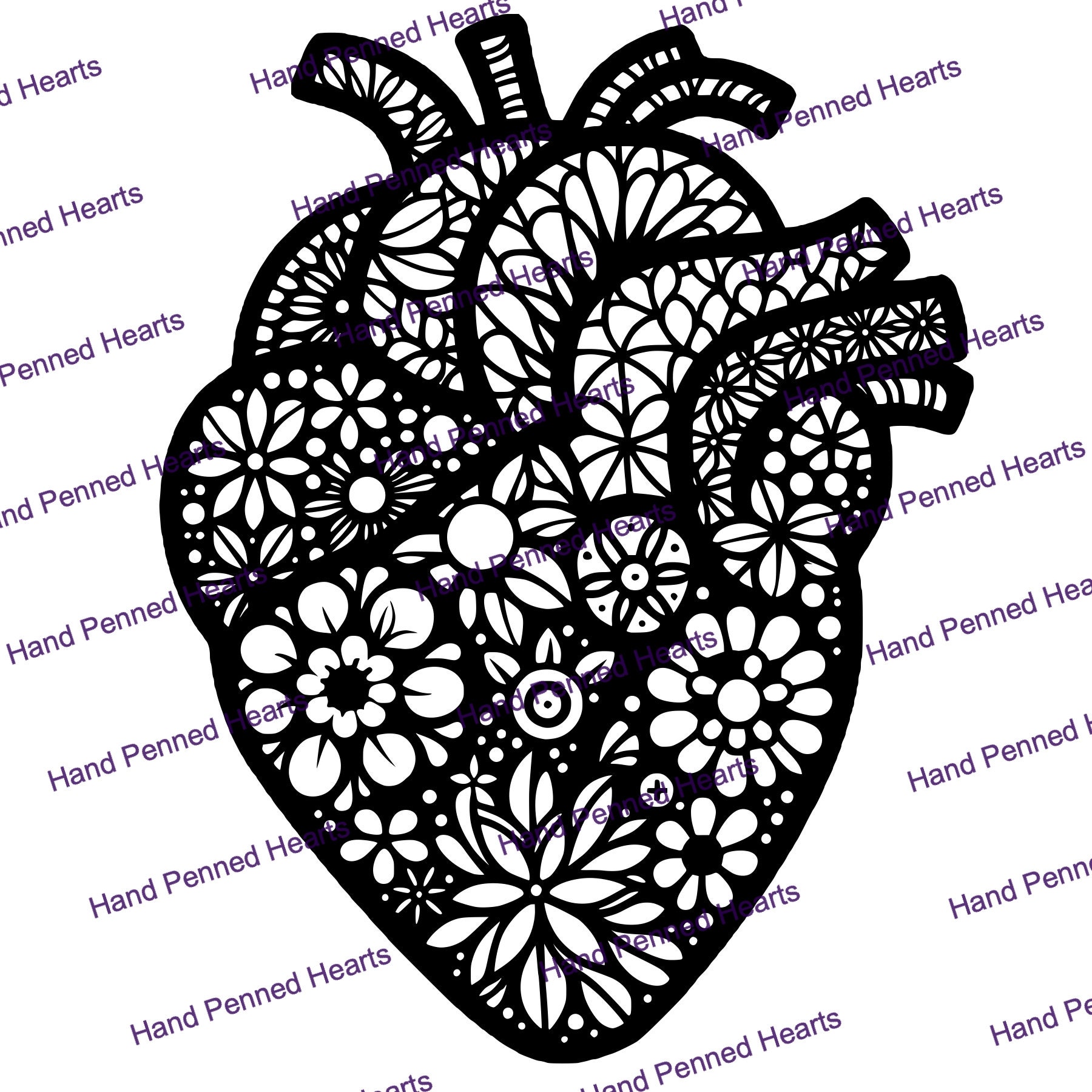 Human Heart | Svg, Png, Pdf, Jpeg | Cricut Template, Silhouette ...