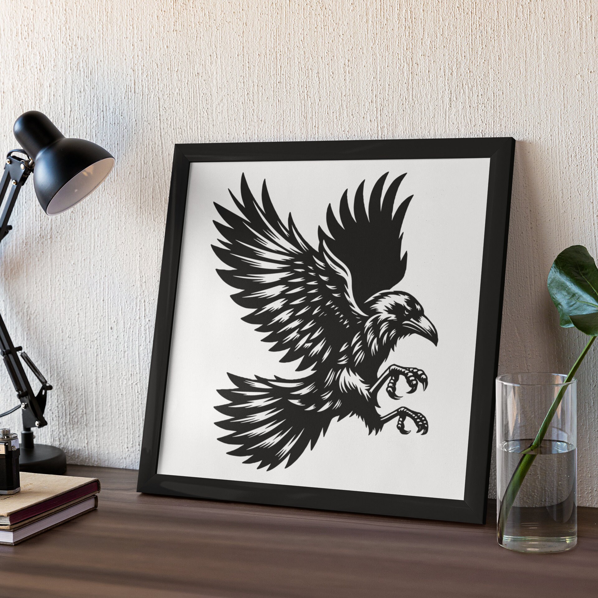 Raven Noir 2 Paper Cutting Template, Raven SVG, Raven Png, Raven ...
