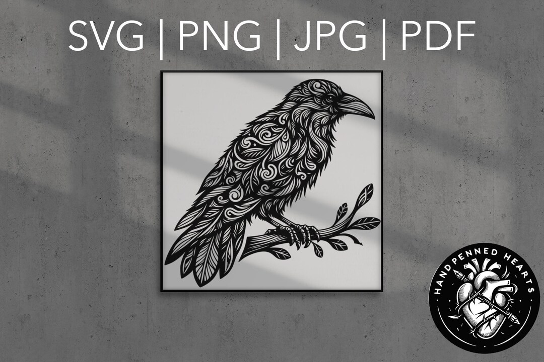 Raven | Svg, Png, Pdf, Jpeg | Paper Cutting Template, Cricut Template ...