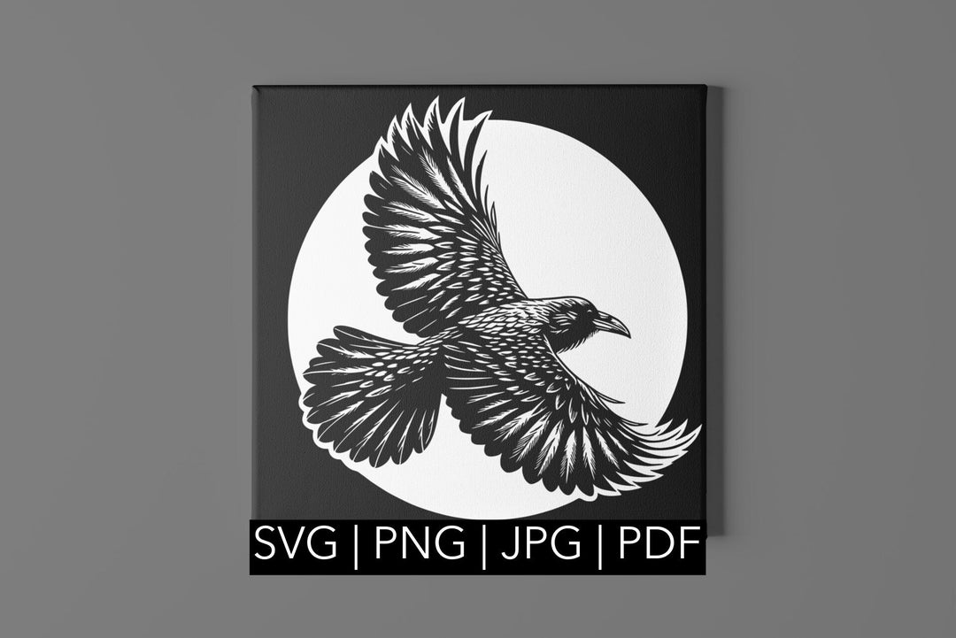 Raven | Svg, Png, Pdf, Jpeg | Cricut Template, Silhouette Template ...