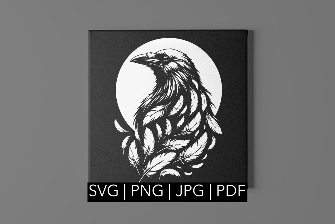 Raven Svg, Png, Pdf, Jpeg Cricut Template, Silhouette Template, Laser ...