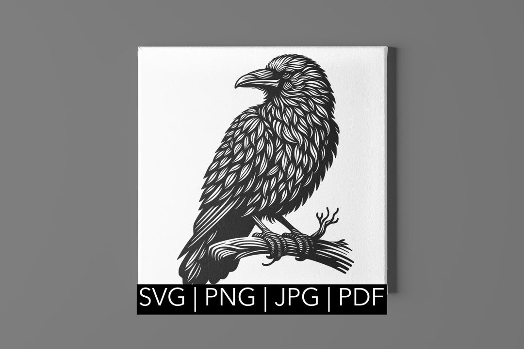 Raven | Svg, Png, Pdf, Jpeg | Cricut Template, Silhouette Template ...
