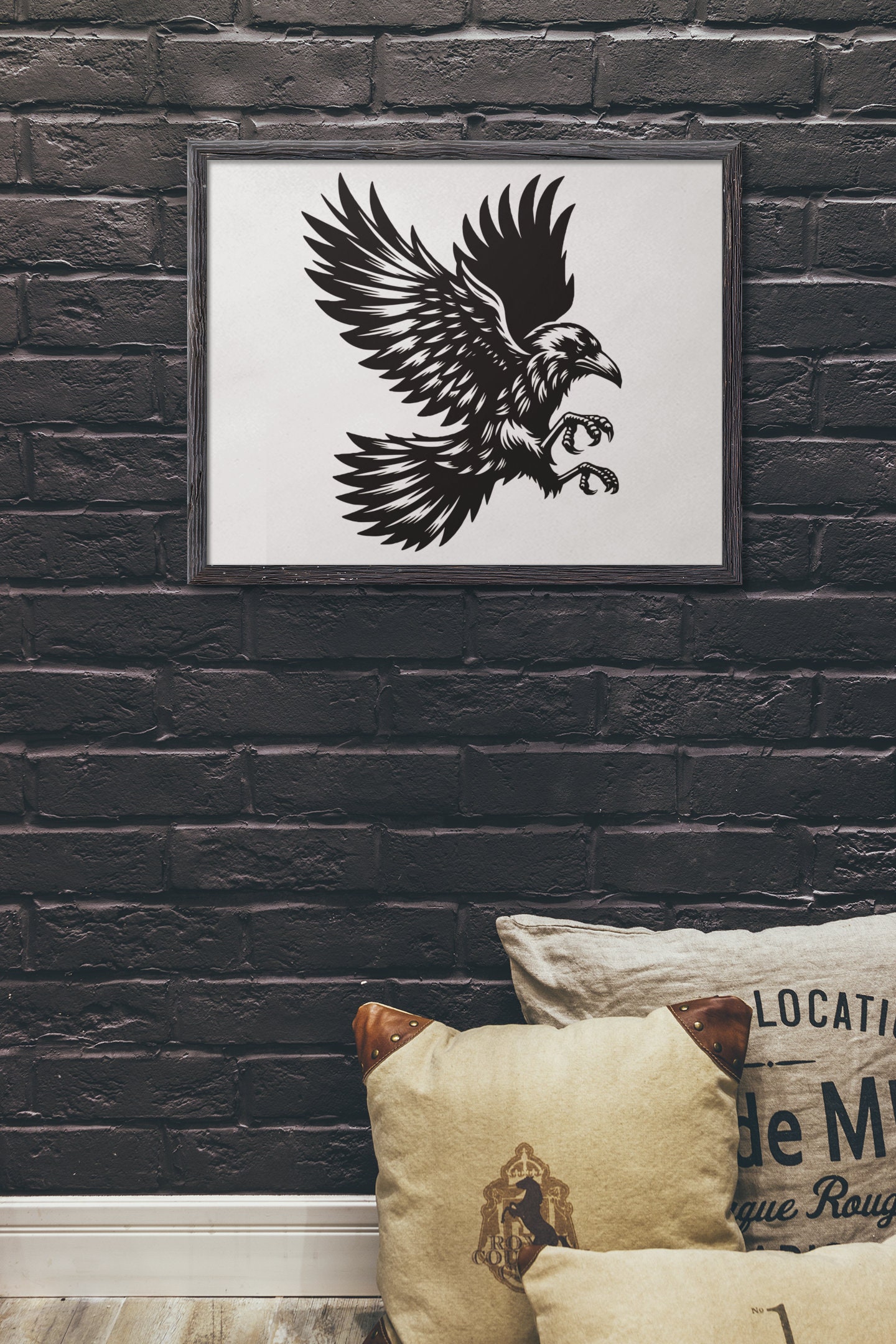 Raven Noir 2 Paper Cutting Template, Raven SVG, Raven Png, Raven ...