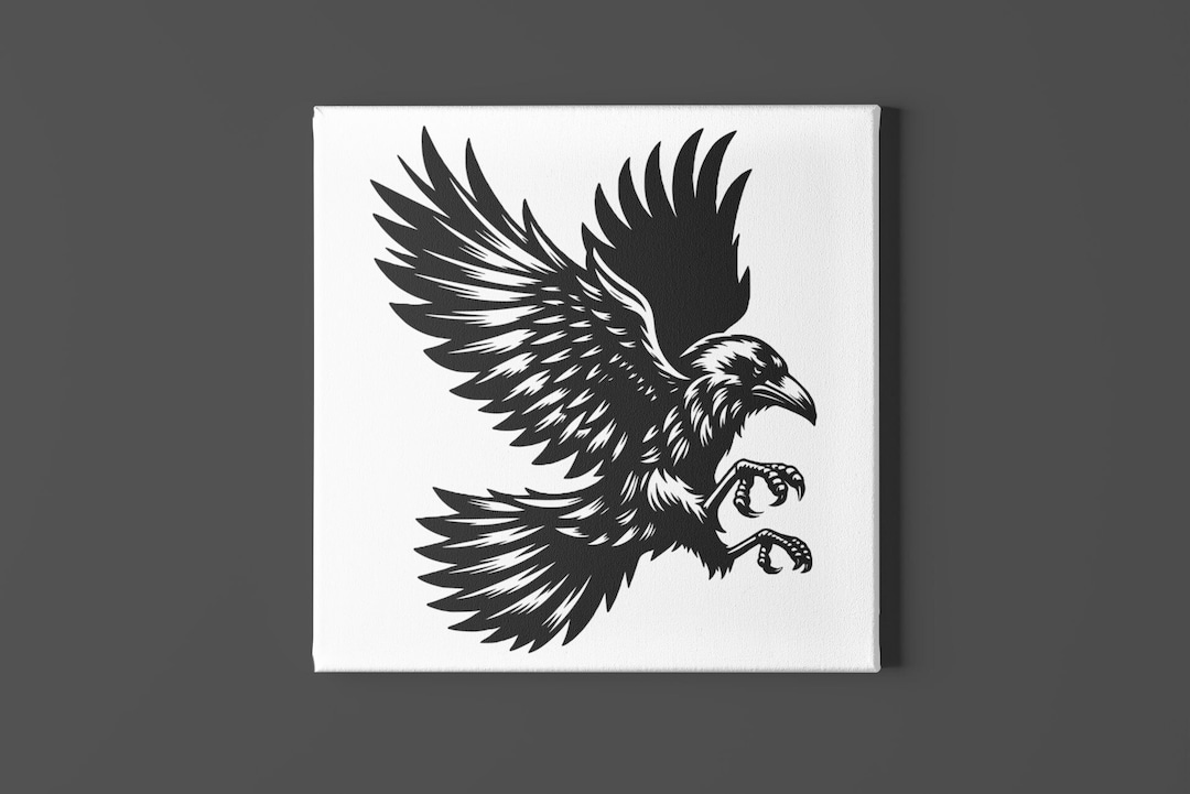 Raven Noir 2 Paper Cutting Template, Raven SVG, Raven Png, Raven ...