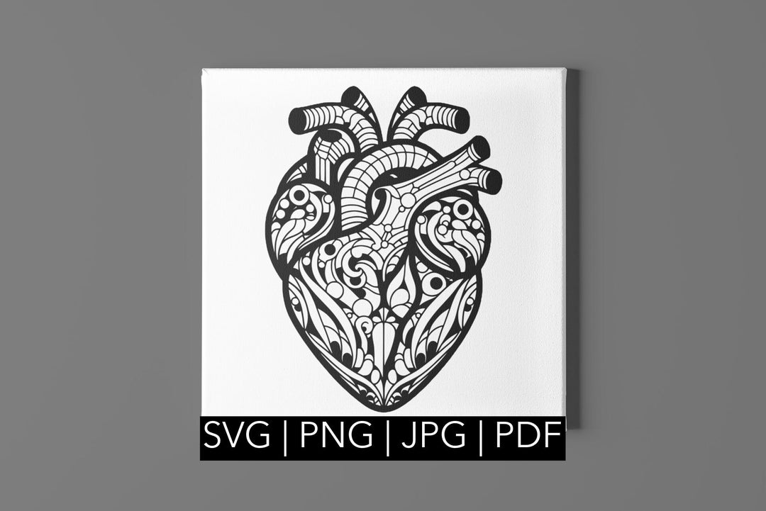 Human Heart Svg, Png, Pdf, Jpeg Cricut Template, Silhouette Template ...