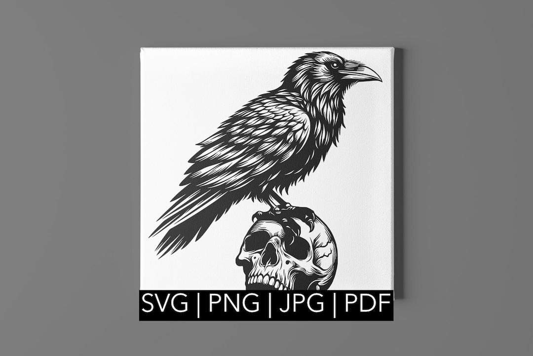 Raven | Svg, Png, Pdf, Jpeg | Cricut Template, Silhouette Template ...