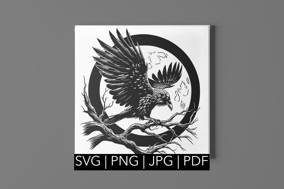 Raven | Svg, Png, Pdf, Jpeg | Cricut Template, Silhouette Template ...