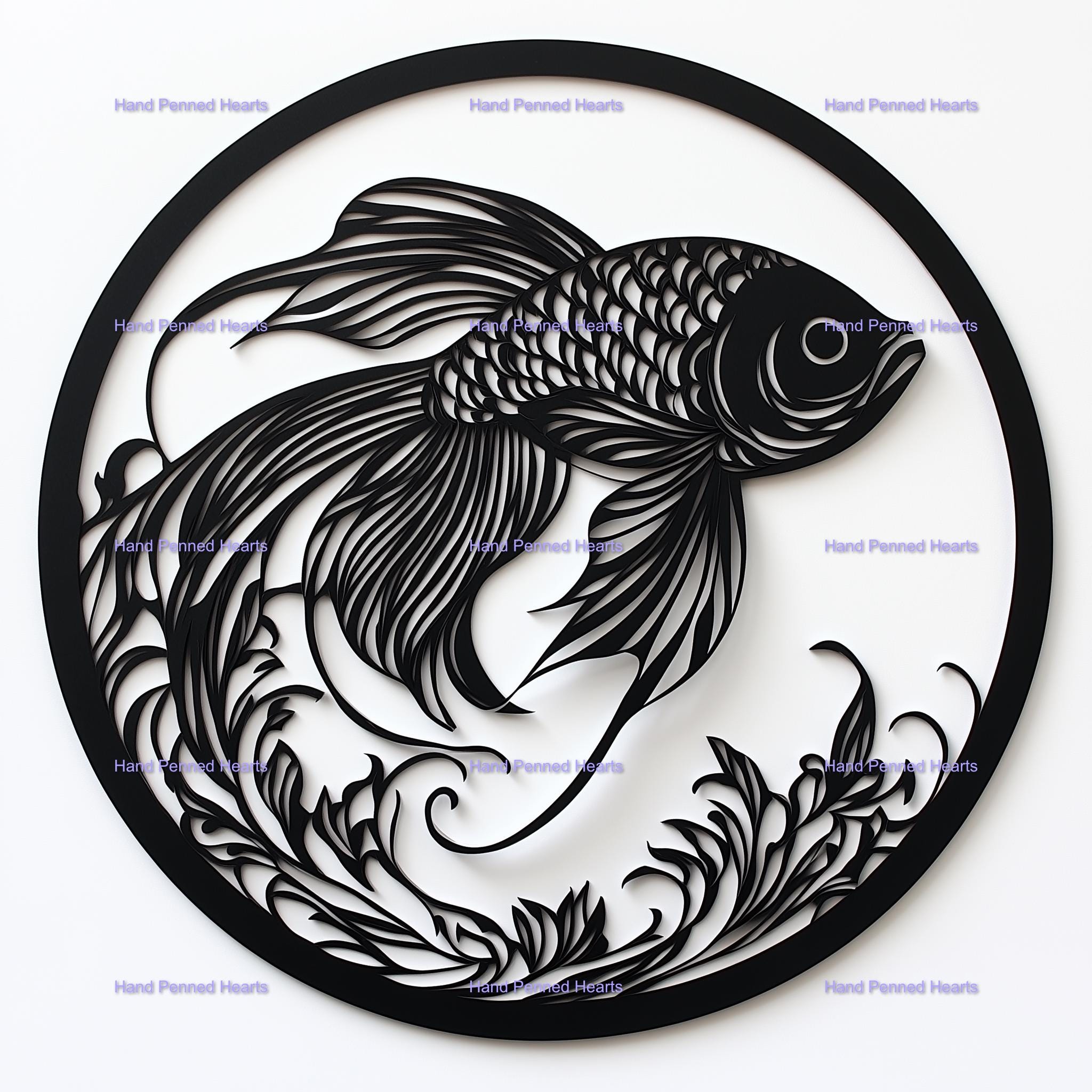 Fish SVG Files Paper Cut Out Designs Paper Cutting Art Templates DIY ...