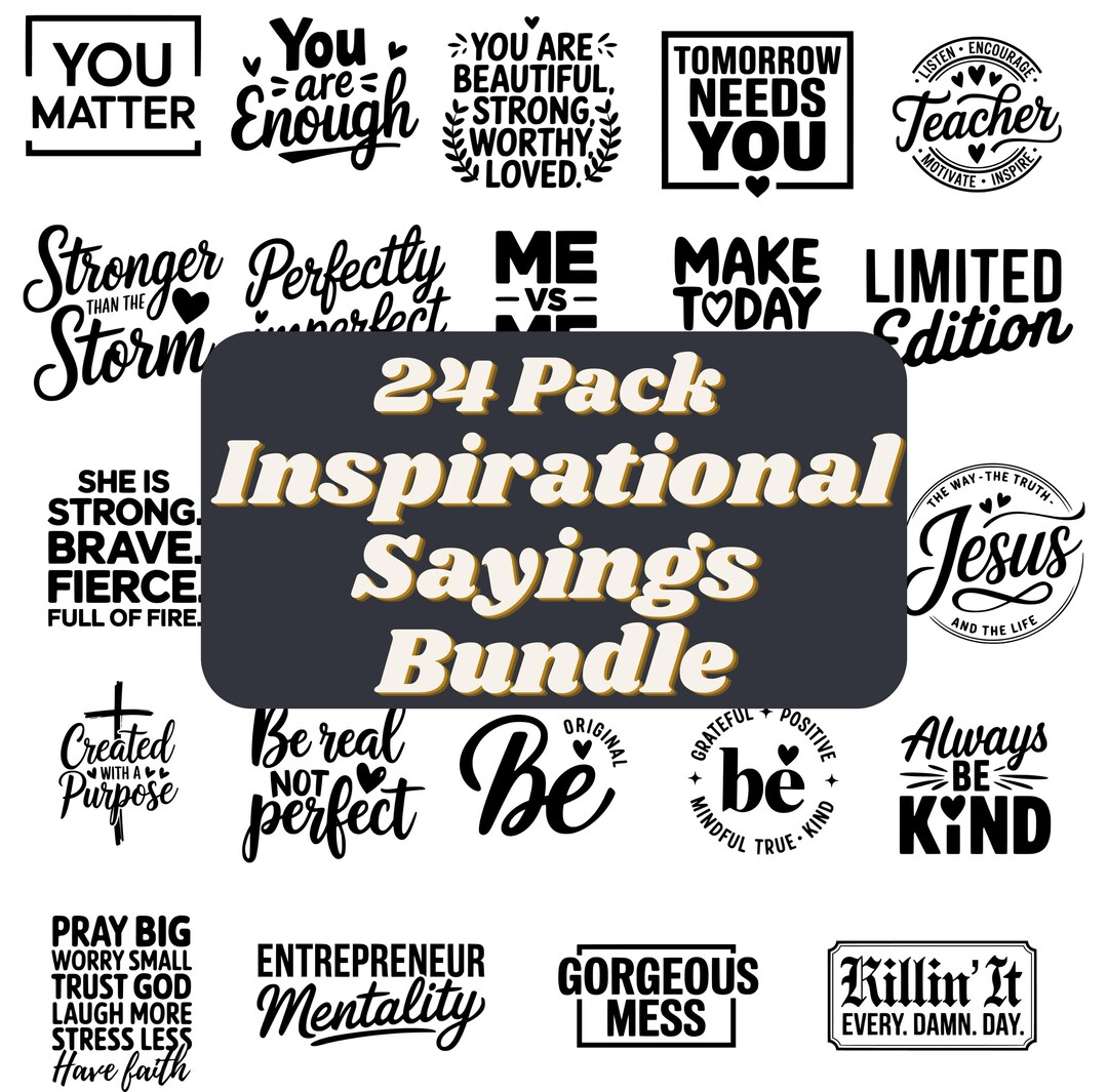 Inspirational Svg Bundle, Motivational Svg Bundle, Inspirational Quotes ...