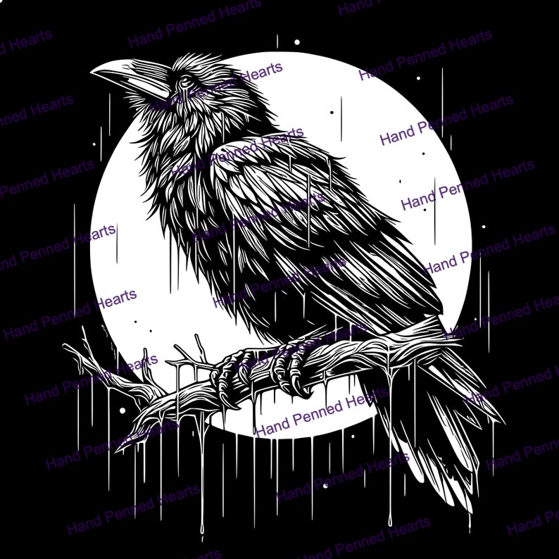 Weeping Raven Raven SVG, Raven Png, Raven Sublimation, Vinyl Template ...