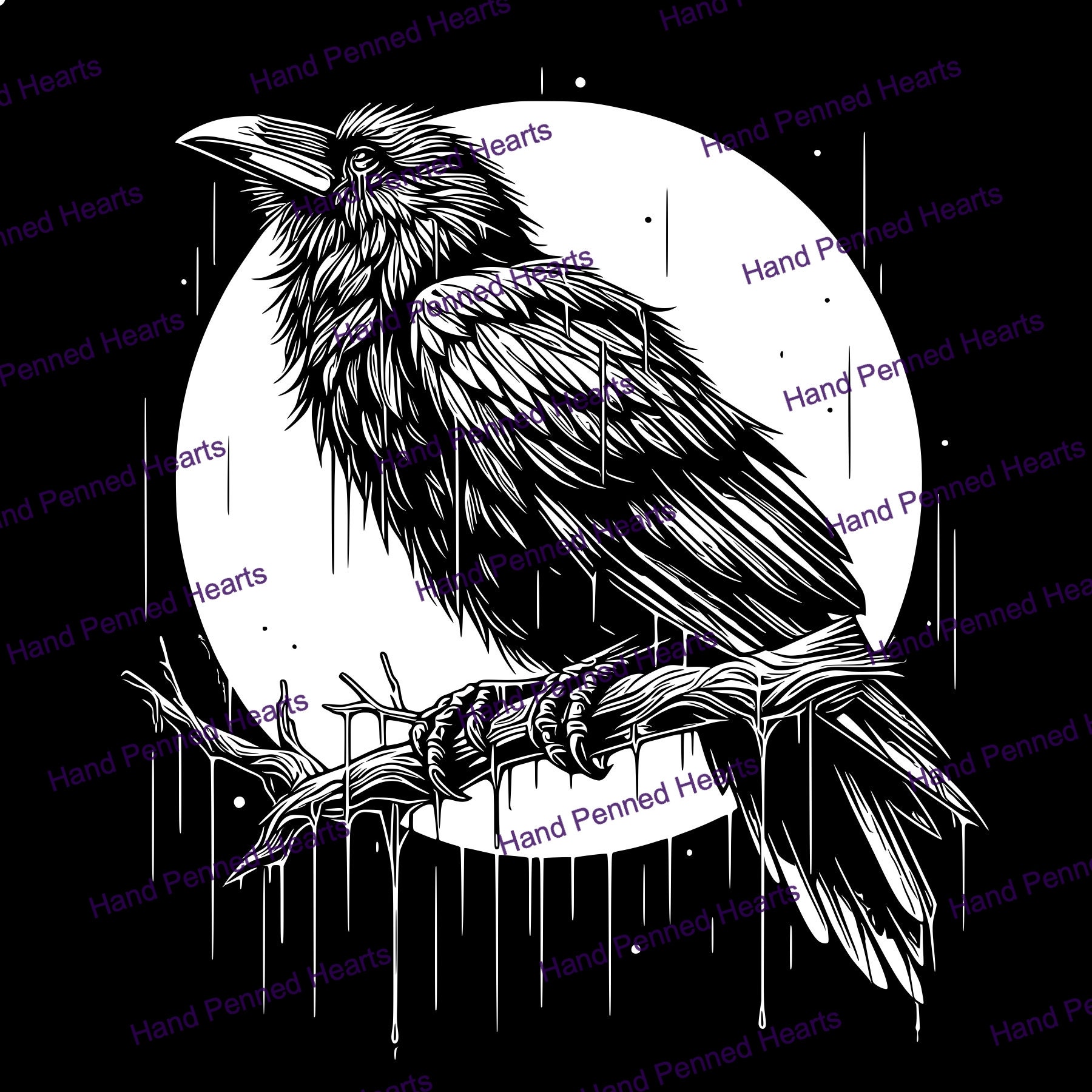 Weeping Raven Raven SVG, Raven Png, Raven Sublimation, Vinyl Template ...
