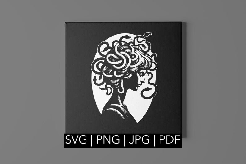 Medusa | Svg, Png, Jpeg, Pdf | Cricut Template, Silhouette Template ...