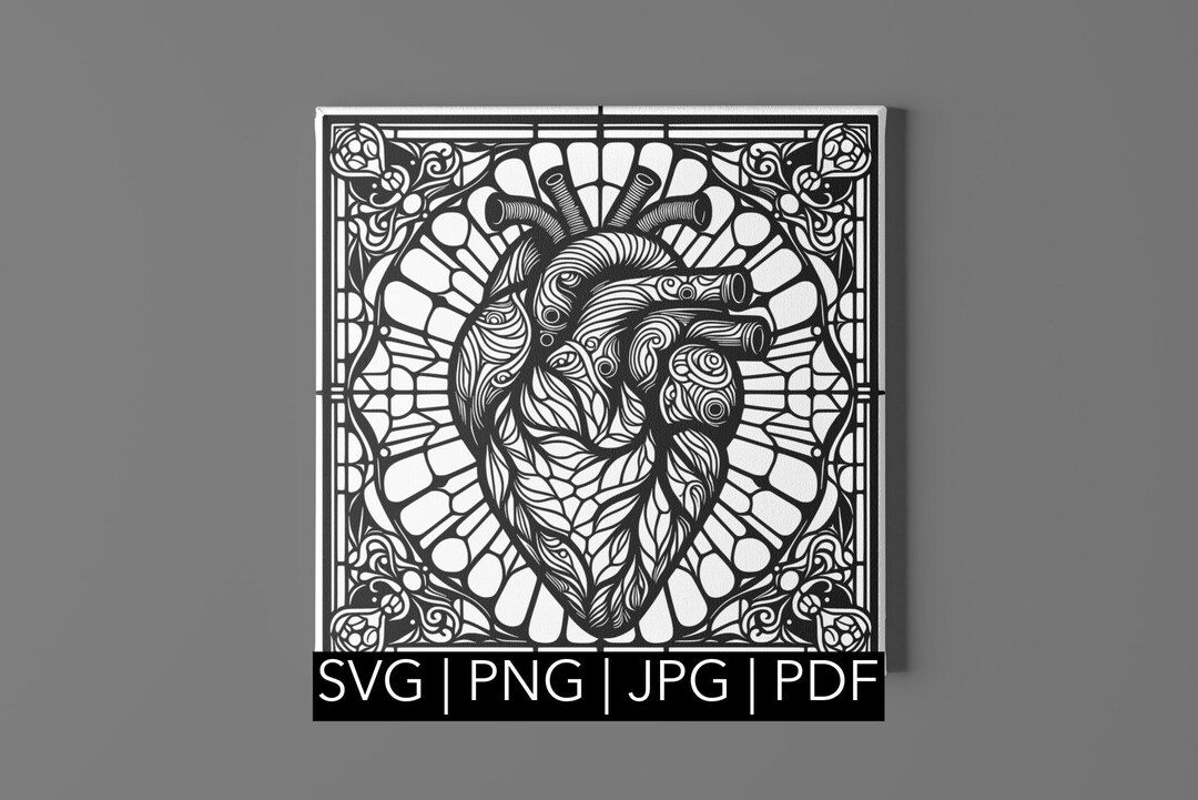 Human Heart | Svg, Png, Pdf, Jpeg | Cricut Template, Silhouette ...
