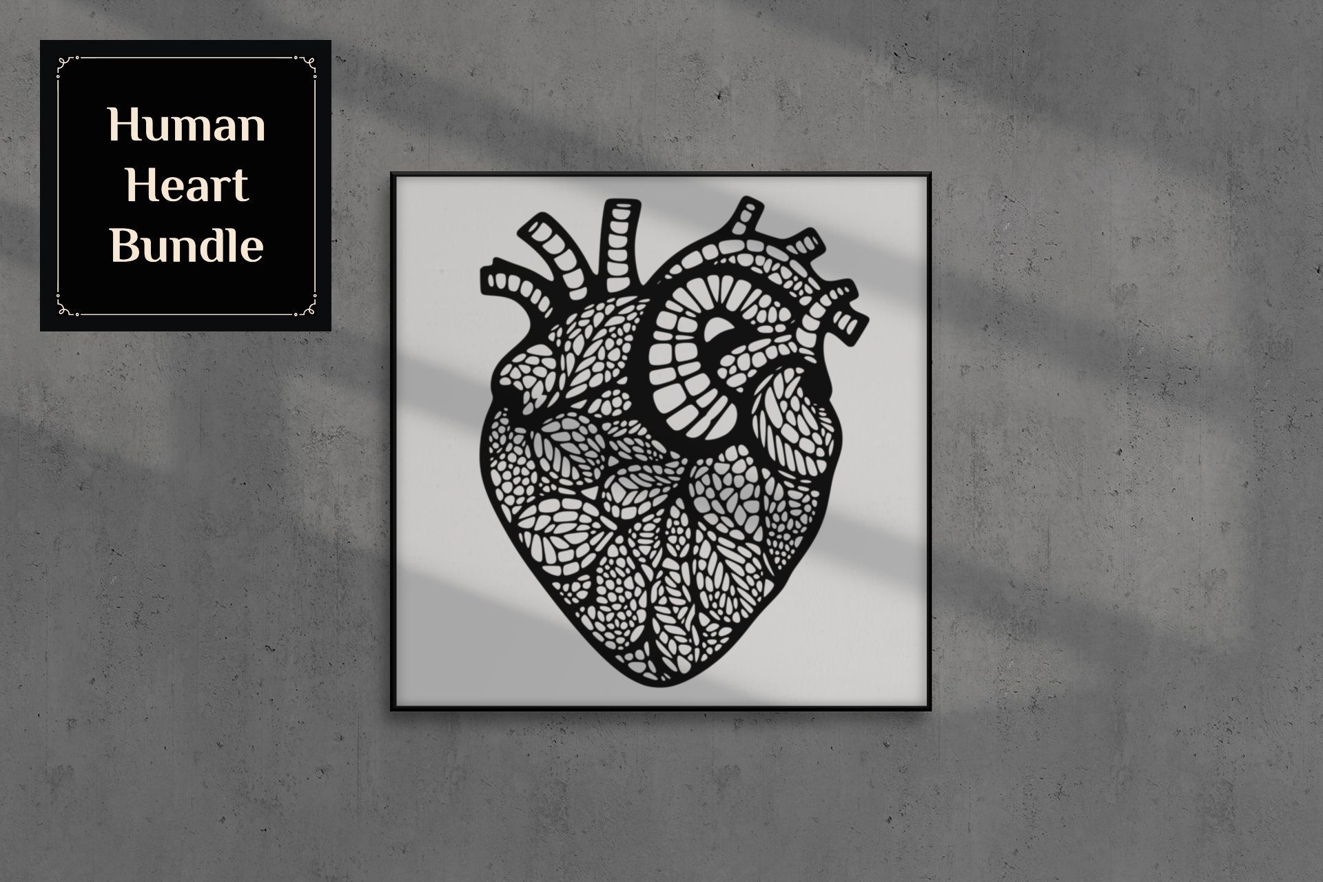 Human Heart Bundle Svg, Png, Pdf, Jpeg Cricut Template, Silhouette ...