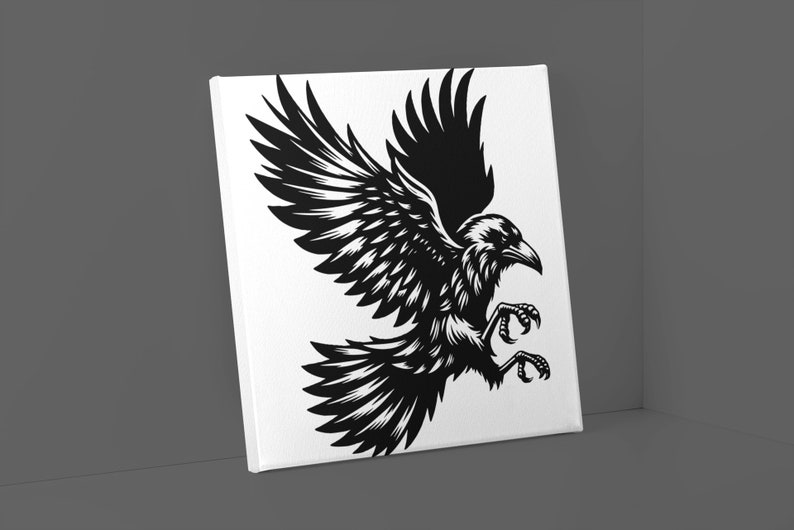 Raven Noir 2 Paper Cutting Template, Raven SVG, Raven Png, Raven ...