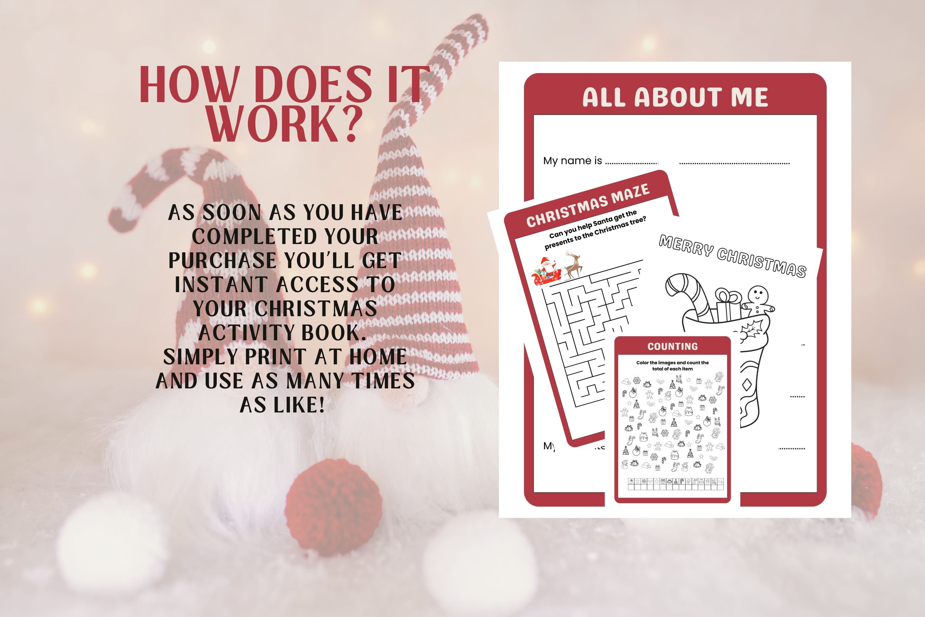 Printable Christmas Activity Book, Christmas Activity Bundle, Kid's ...