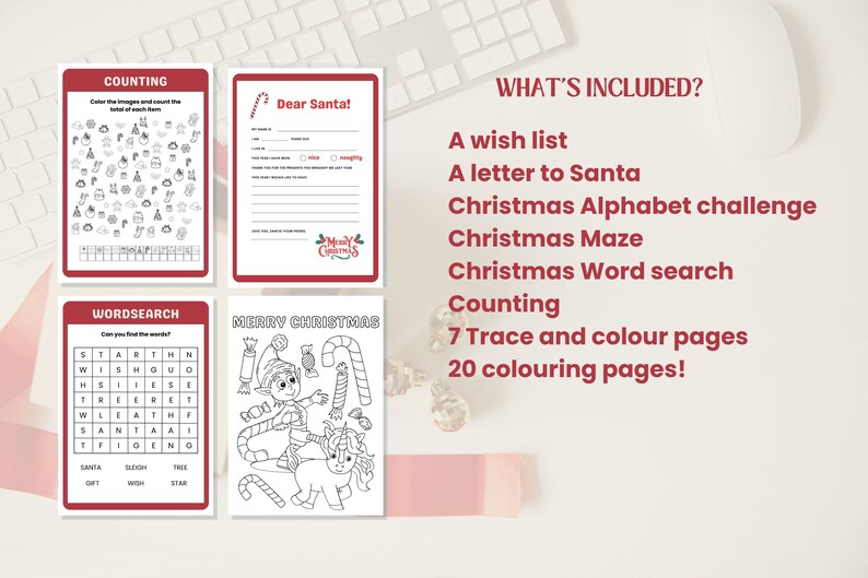 Printable Christmas Activity Book, Christmas Activity Bundle, Kid's ...