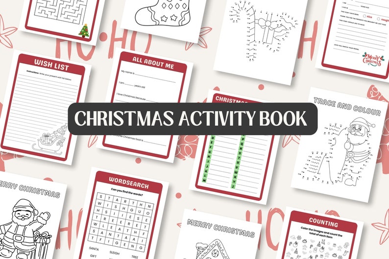 Printable Christmas Activity Book, Christmas Activity Bundle, Kid's ...
