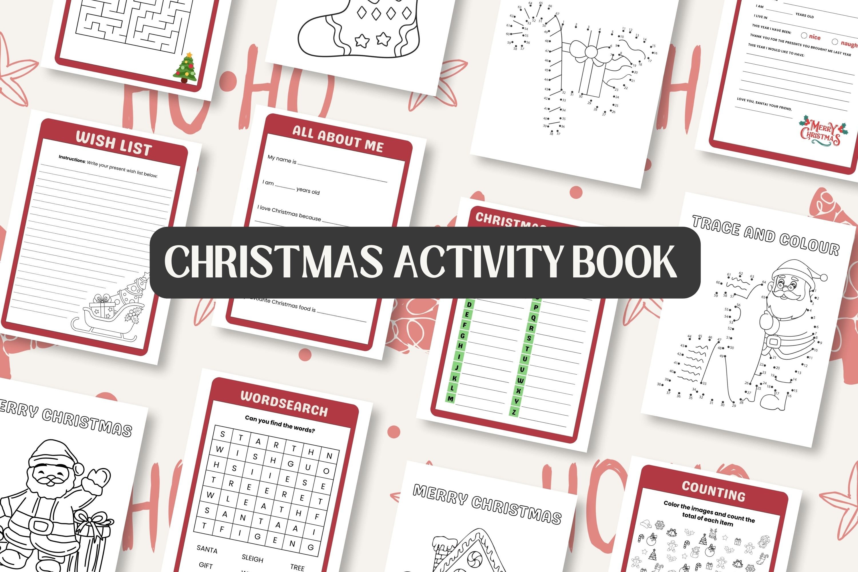 Printable Christmas Activity Book, Christmas Activity Bundle, Kid's ...