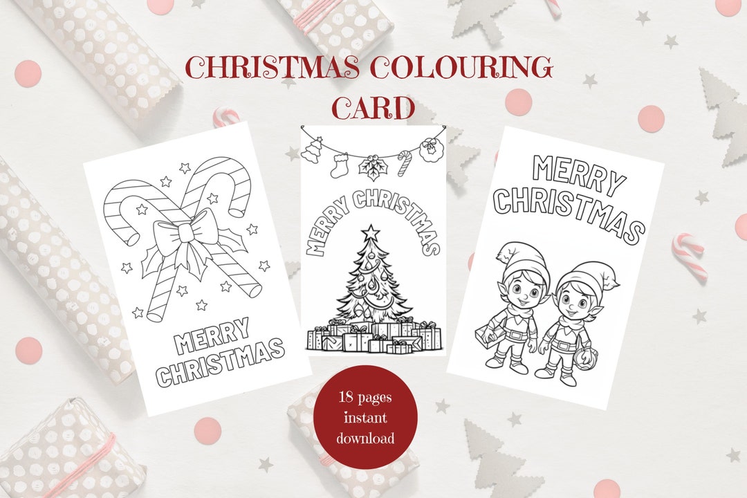Christmas Cards to Color Printable Christmas Card to Color Color Your ...